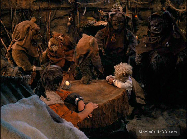 The Ewok Adventure - Publicity still of Eric Walker & Warwick Davis