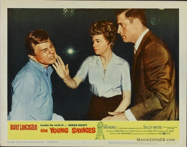 The Young Savages - Lobby card with Burt Lancaster & Shelley Winters