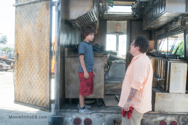Chef - Publicity still of Jon Favreau & Emjay Anthony