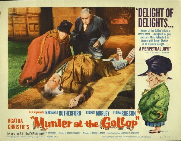 Murder at the Gallop - Lobby card with Margaret Rutherford & Stringer Davis