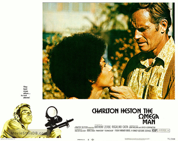 The Omega Man - Lobby card with Charlton Heston & Rosalind Cash