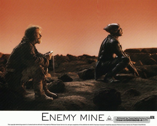 Enemy Mine - Lobby card with Dennis Quaid & Louis Gossett Jr.