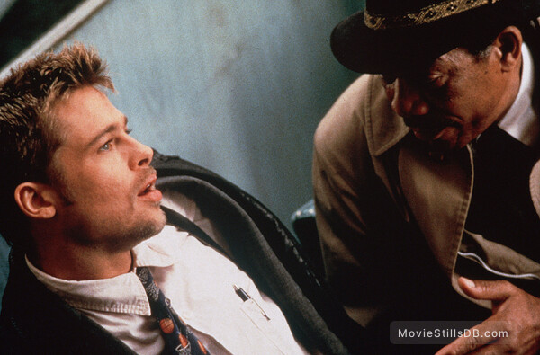 Se7en - Publicity still of Brad Pitt & Morgan Freeman