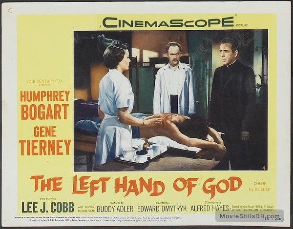The Left Hand of God - Lobby card with Humphrey Bogart & Gene Tierney