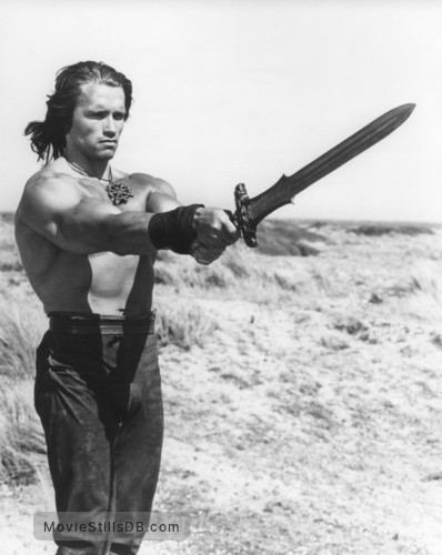 Conan The Barbarian - Publicity still of Arnold Schwarzenegger