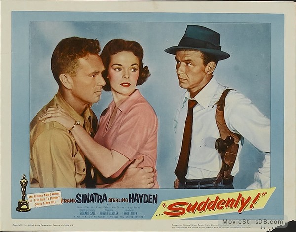 Suddenly - Lobby card with Frank Sinatra & Sterling Hayden