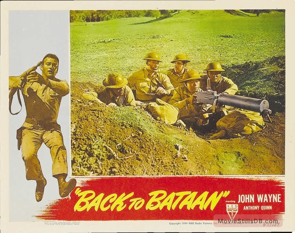 Back to Bataan - Lobby card with John Wayne & Anthony Quinn