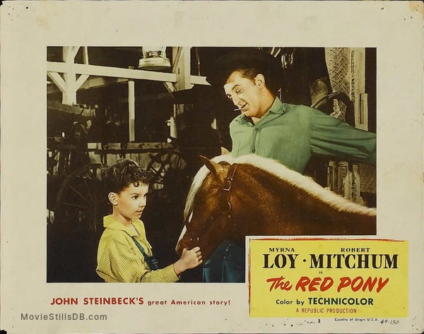 The Red Pony - Lobby card with Robert Mitchum & Peter Miles
