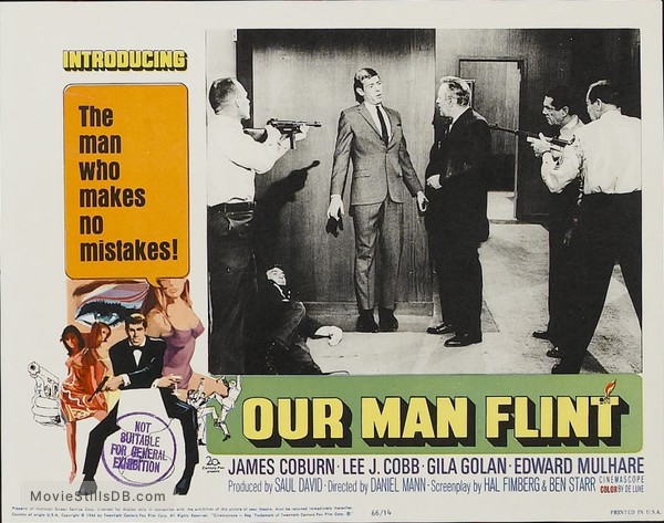Our Man Flint - Lobby card with Lee J. Cobb & James Coburn