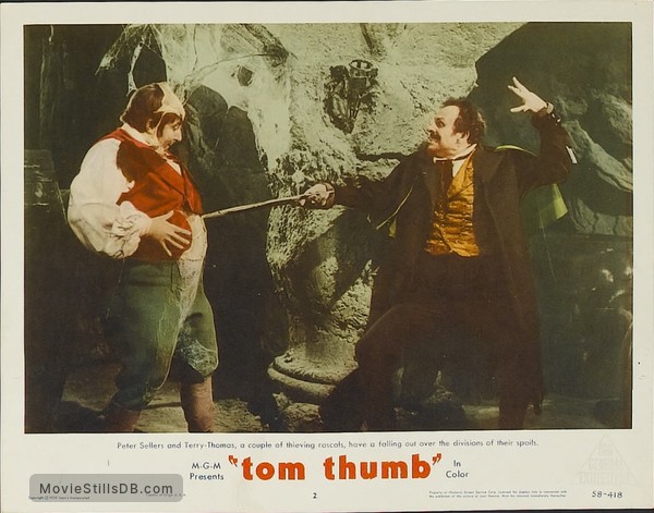tom thumb - Lobby card with Terry-Thomas & Peter Sellers