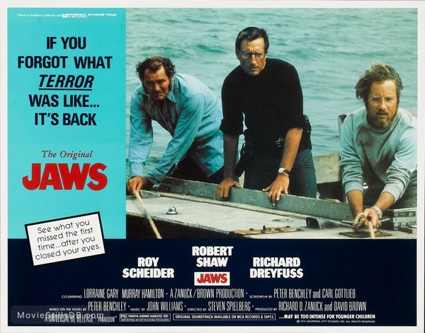 Jaws - Lobby card with Richard Dreyfuss & Roy Scheider