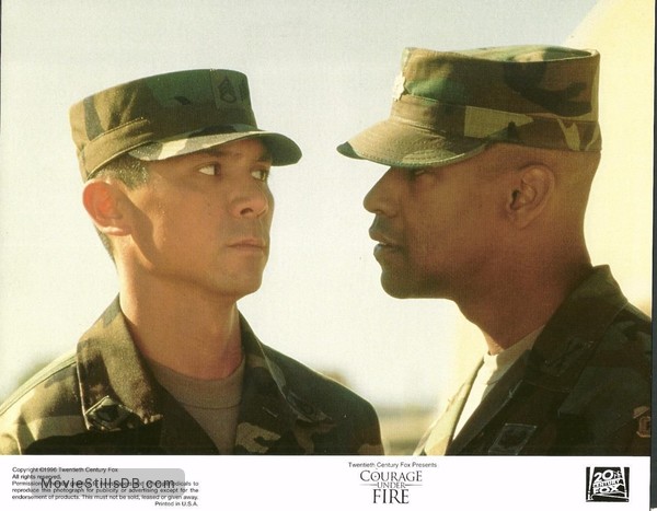 Courage Under Fire - Lobby card with Denzel Washington & Lou Diamond ...